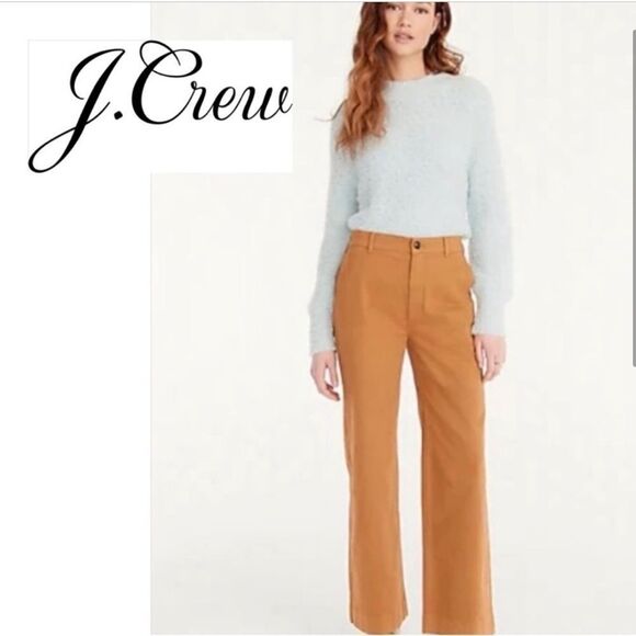 J. Crew | Pants & Jumpsuits | J Crew Wide Leg Chino Trouserpant Mustard ...